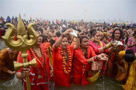 Transgender Ascetics From Kinnar Akhara Perform Amrit Snan At Maha