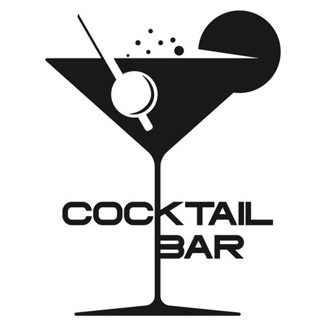 Cocktail Bar Logo Design Alcohol Drink Icon Cocktail Glass Logotype