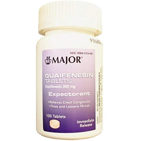 3 Pack Major Guaifenesin 200mg Tab Guaifenesin 200 Mg Pink 100