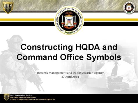 Constructing Hqda And Command Office Symbols Records Management