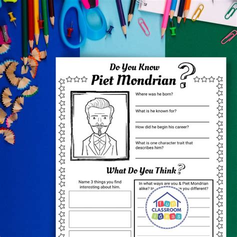 Free Piet Mondrian Worksheet Level Up Your Worksheets