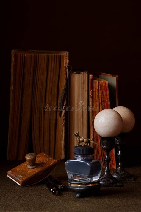 Background With Objects Books And Writing Objects Stock Image Image