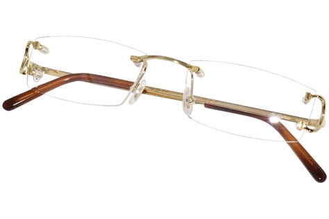 Cartier Core Range Ct0092o 001 Eyeglasses Gold Rimless Rectangle Shape