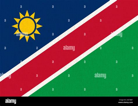 Flag Of Namibia Namibian National Flag On Fabric Surface Fabric
