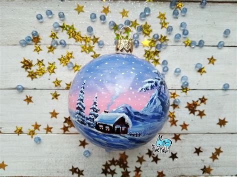 Новогодние ёлочные шарики с авторской ручной росписью Handmade Club