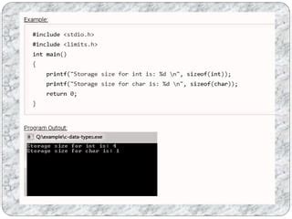 C Language Data Types Ppt