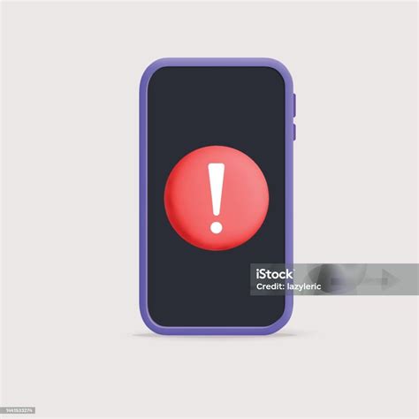 3d 벡터 만화 렌더링 휴대 전화 위험 메시지 알림 또는 오류 경고 표시 포스터 그림 스팸 전화에 대한 스톡 벡터 아트 및 기타 이미지 스팸 전화 3차원 형태 문제