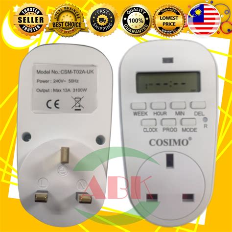 Weekly Digital Timer 3 Pin Plug In Timer Sirim Shopee Philippines