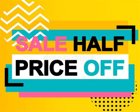Advertising Banner Or Poster With Half Price Off Sale Text Stock Vector