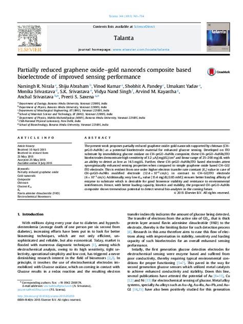 Pdf Partially Reduced Graphene Oxide Gold Nanorods Composite Based Bioelectrode Of Improved