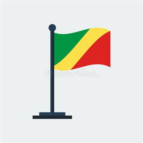 Flag Of Congo Brazzavilleflag Stand Vector Illustration Stock Vector