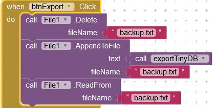 How Do I Save TinyDB Data Across A Factory Reset MIT App Inventor