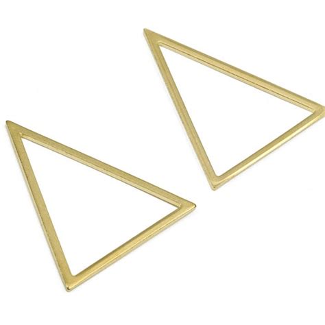 Brass Triangle Ring Charms Raw Brass Triangle Earrings And Etsy