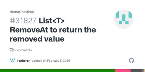 List Removeat To Return The Removed Value Issue Dotnet