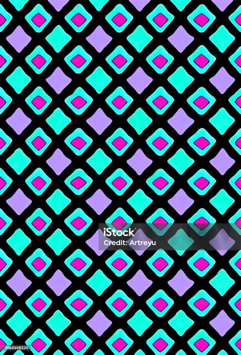 Seamless Multi Colour Net Pattern Digital Illustration Background Stock