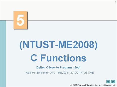 1 5 Ntustme 2008 C Functions Deitel C