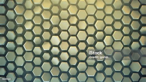 6 각형 배경 추상 3d 렌더링 3차원 형태에 대한 스톡 사진 및 기타 이미지 3차원 형태 기하 도형 노랑 Istock