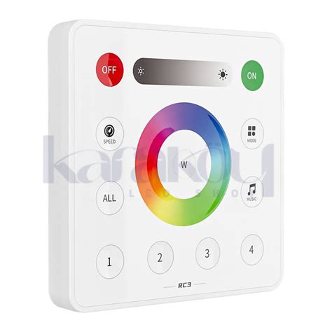 RC3 RGBW Led Kontrol RF Dokunmatik Kumanda Duvar Tipi Karaköy Led Shop