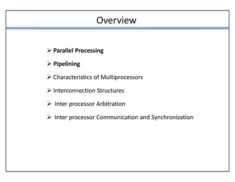 Unit Hdf Overview Parallel Processing Pipelining Characteristics