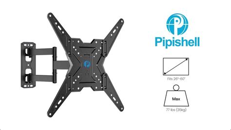 How To Install The Pipishell Pimf11 Full Motion Tv Wall Mount Youtube