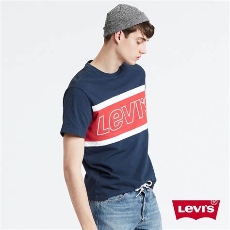 Levis 男款 短袖t恤 翻玩夏日logo T 復古撞色拼接 字母logo T恤 Yahoo奇摩購物中心