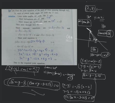 Ex 4 Find The Joint Equation Of The Pair Of Lines Passing Through Mat