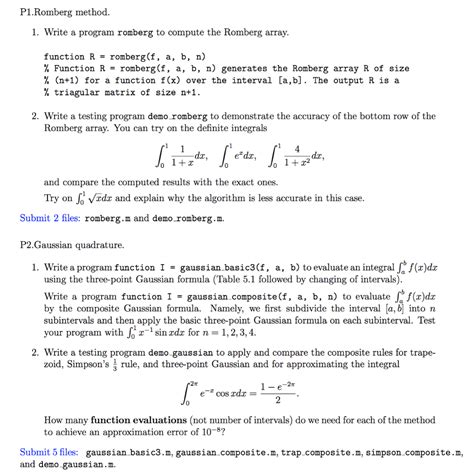 Solved P1romberg Method 1 Write A Program Romberg To