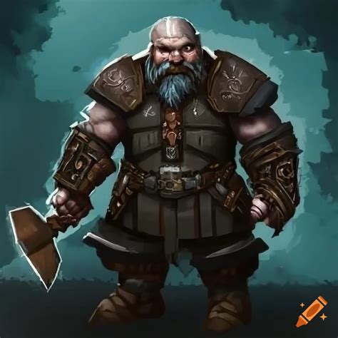 Artwork Of A Grey Bearded Dwarf Warrior With A Massive Warhammer On Craiyon