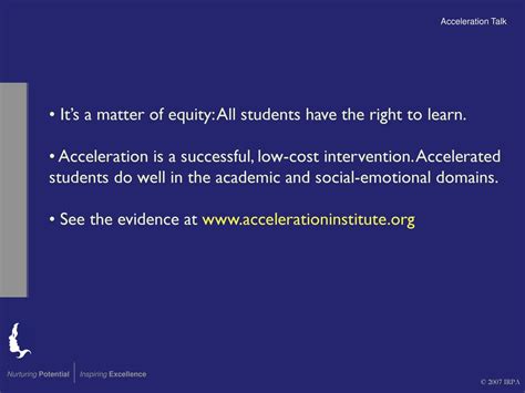 The Acceleration Talk Is Copyrighted 2007 By The Institute For