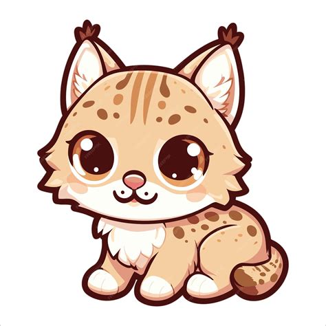 Premium Vector Cute Lynx Vector Illustration On White Background