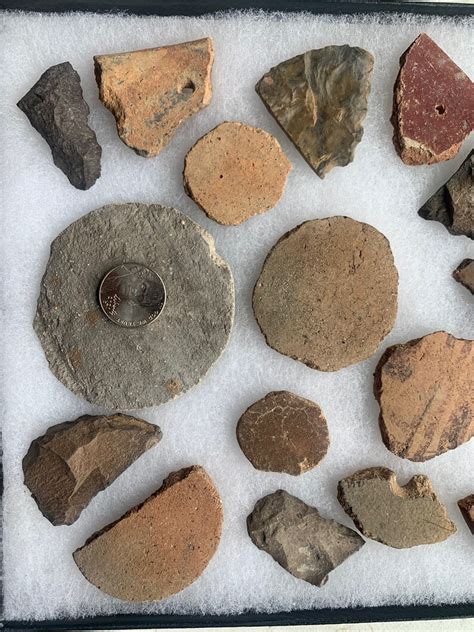 Prehistoric Native American Pottery Shard And Stone Artifacts Etsy