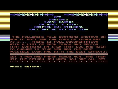 CSDb Ivory Mods 2 By BFI 1988