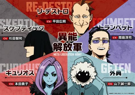 Boku no Hero Academia revela al elenco del Ejército de Liberación de