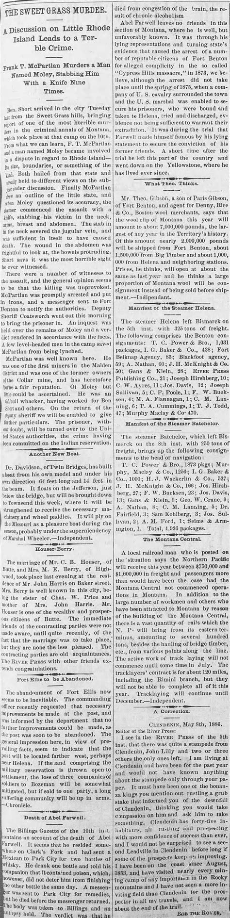 The Death Of Abel Farwell Who Testified In The Cypress Hills Massacre ™