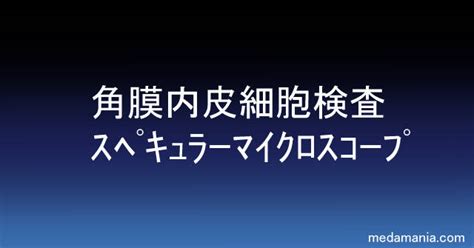 角膜内皮細胞の正常値 スペキュラーマイクロスコープ めだまにあ