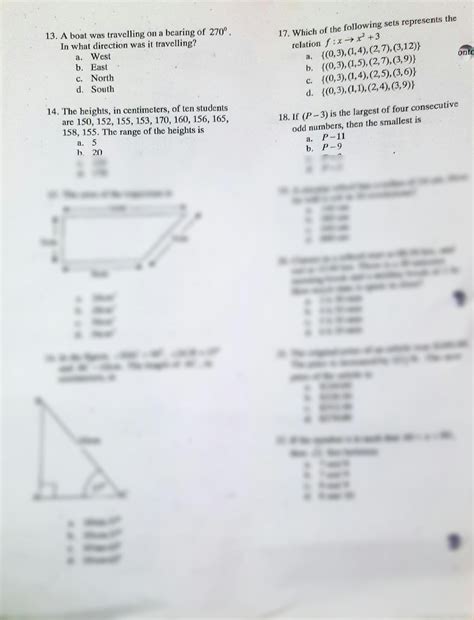 Solution 1 Practice Csec Mathematics Multiple Choice Questions And