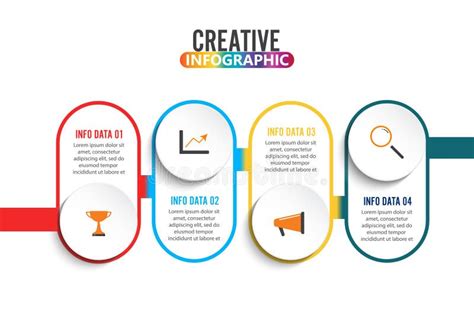 Four Steps Infographics Can Illustrate A Strategy Workflow Or Team