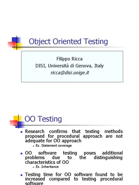 Testing 5 Oo Download Free Pdf Method Computer Programming