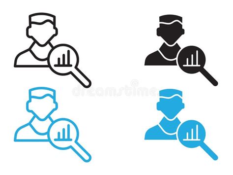 Personal Assessment Icon Black And White Vector Outline Sign Stock