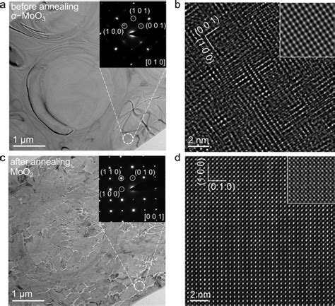 Tem Characterization Of α‐moo3 Flake Before And After Annealing A Low