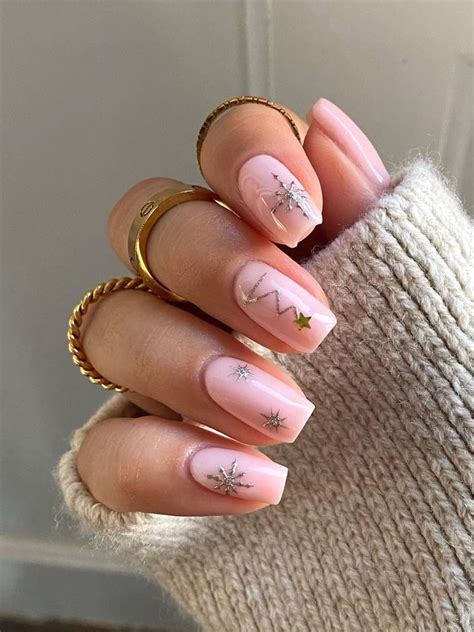 Simple Winter Acrylic Nails