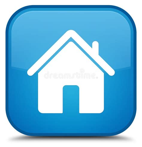Home Icon Special Cyan Blue Square Button Stock Illustration