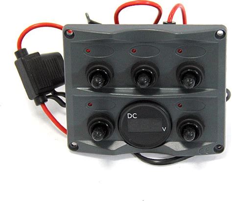 Панель управления 5шт с цифровым вольтметром серая Код товара C10430g