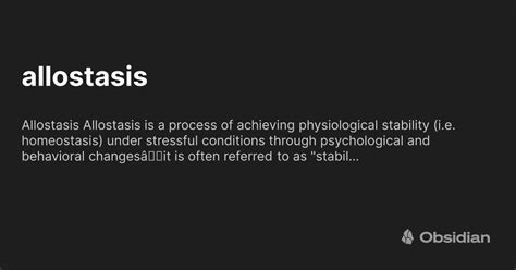 Allostasis Obsidian Publish