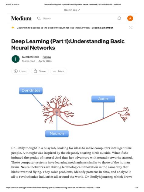 Deep Learning Part 1 Understanding Basic Neural Networks By Sumbatilinda Medium Pdf