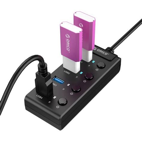 Bộ Chia Usb Hub 4 Cổng Usb 30 Có Công Tắc Orico W9ph4 U3 Bk