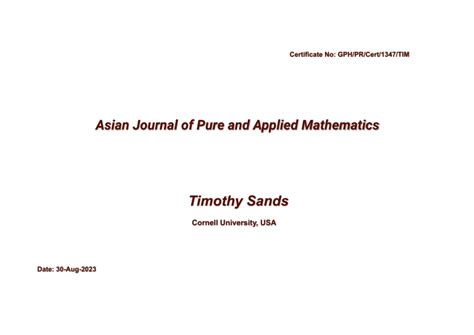 Pdf Asian Journal Of Pure And Applied Mathematics