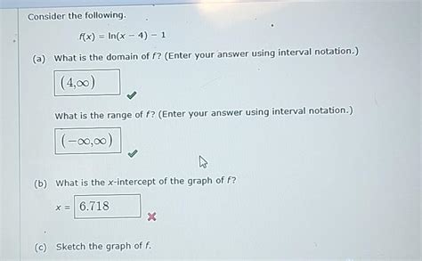 solved consider the following f x ln x 4 1 a ﻿what is the