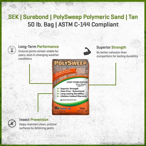 Sek Surebond Polysweep Polymeric Sand Tan 50 Lb Bag Siteone Us