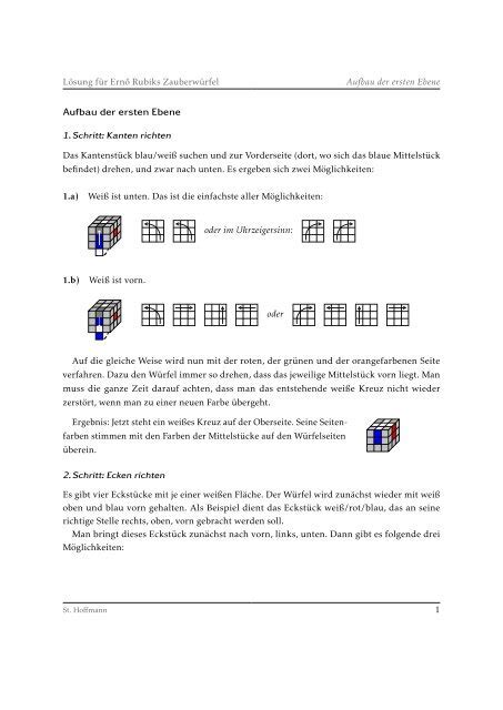 LÃsung fÃ¼r ErnÃ Rubiks ZauberwÃ¼rfel Kurzform
